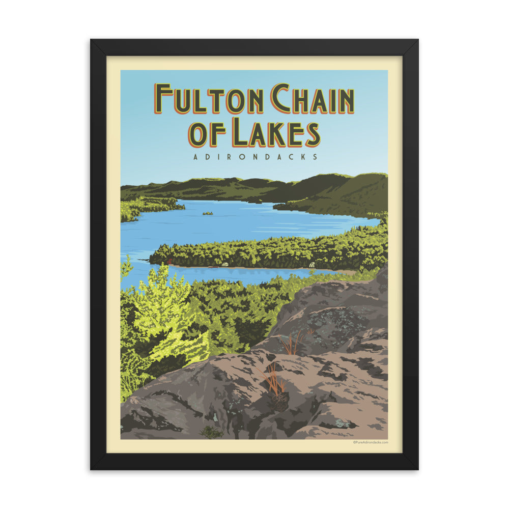 Vintage Adirondack Poster | Fulton Chain of Lakes – Pure Adirondacks